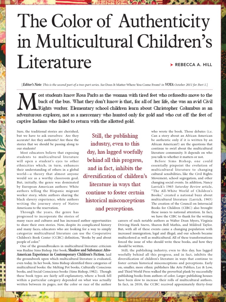 Authenticity in Multicultural Literature | PDF | Multiculturalism ...