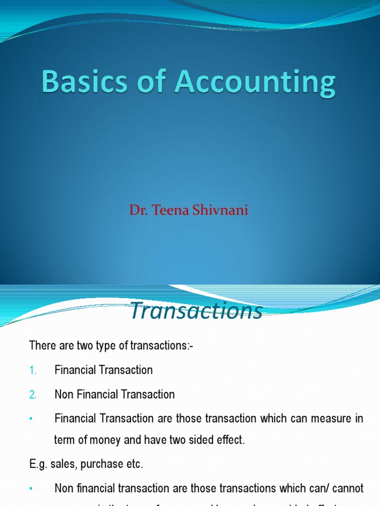 'Basics of Accounting | PDF | International Financial Reporting ...