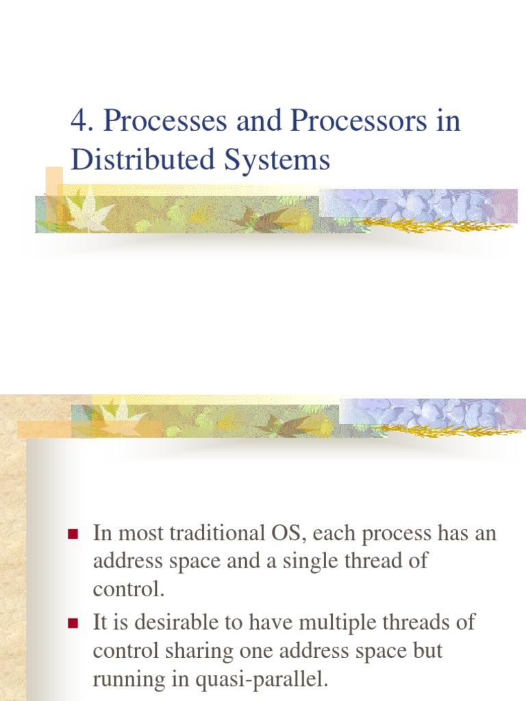 Processes and Processors in Distributed Systems | Download Free PDF | Thread (Computing ...
