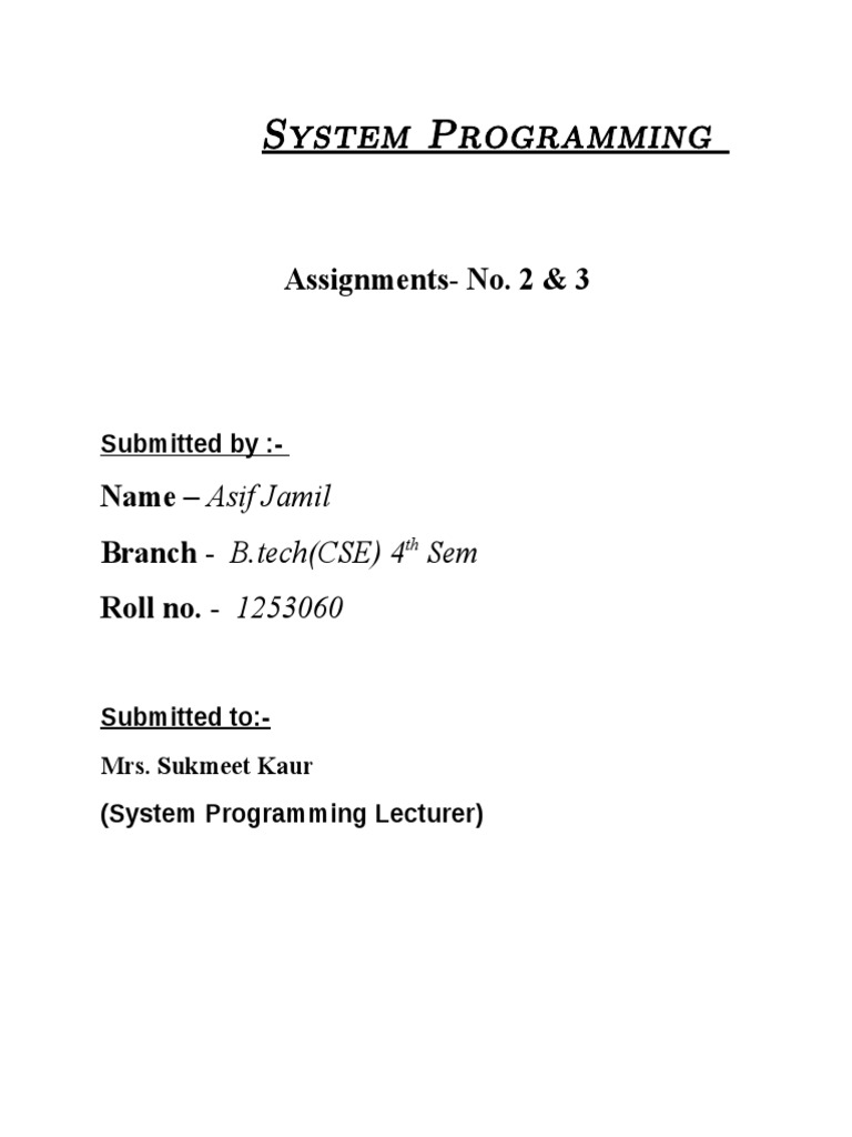 System Programming Assignments No 2 And 3 Pdf Macro Computer Science Debugging
