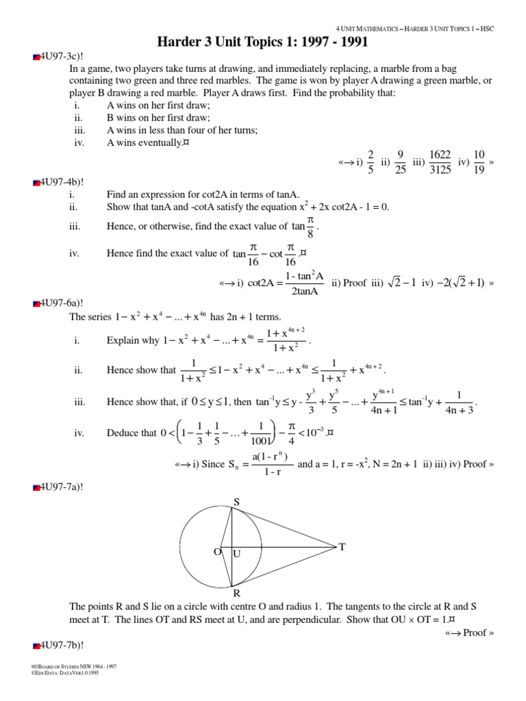 1990 Mathematics Extension 2 HSC | PDF | Circle | Rational Number