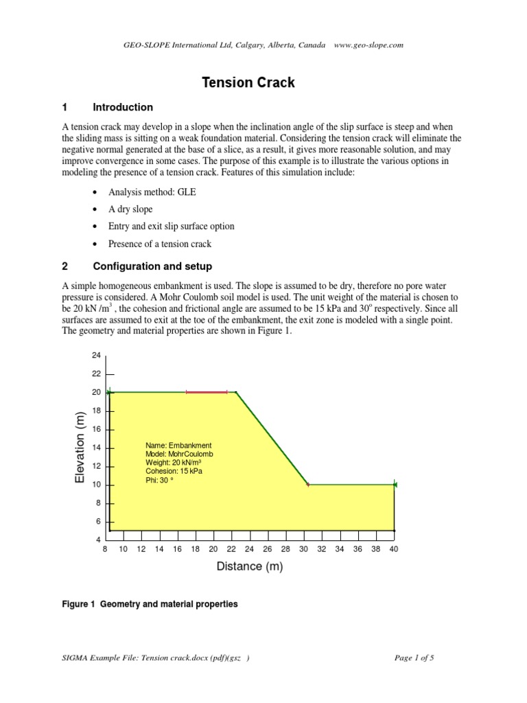 Tension Crack: Distance (M) | PDF | Physics | Mechanics