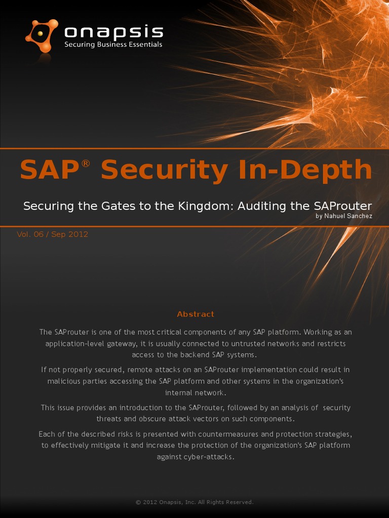 Saprouter-Sap Security In-Depth Vol 06 | PDF | Firewall (Computing ...