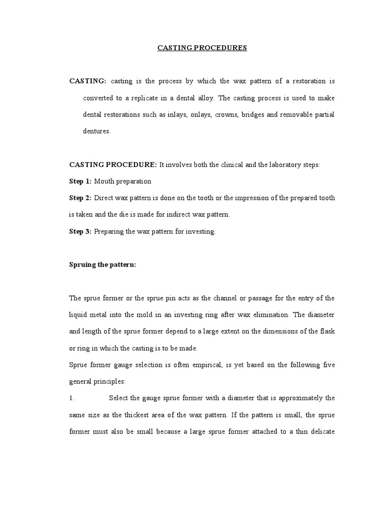 Casting Procedures / Orthodontic Courses by Indian Dental Academy | PDF ...