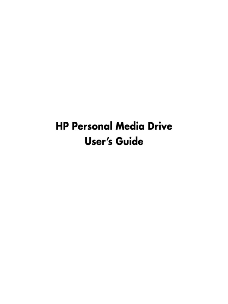 HP Personal Media Drive User's Guide | Download Free PDF | Personal ...