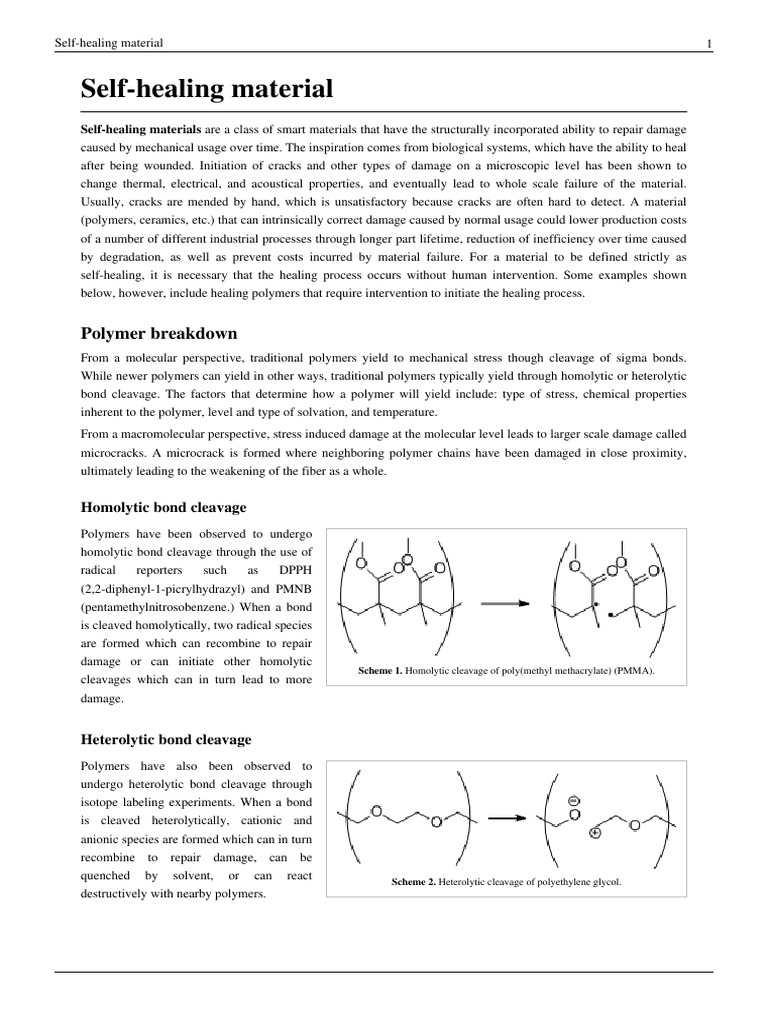Self Healing Material | PDF | Polymers | Materials Science