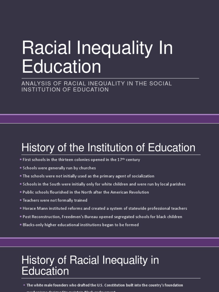 Racial Inequality in Education | PDF | Racial Segregation In The United ...