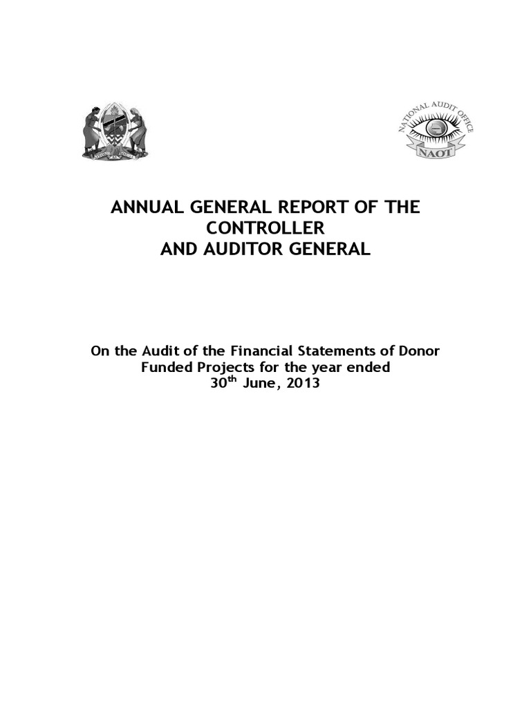 CAG Audit of Donor Funded Projects 2012/2013 | PDF | Auditor's Report ...
