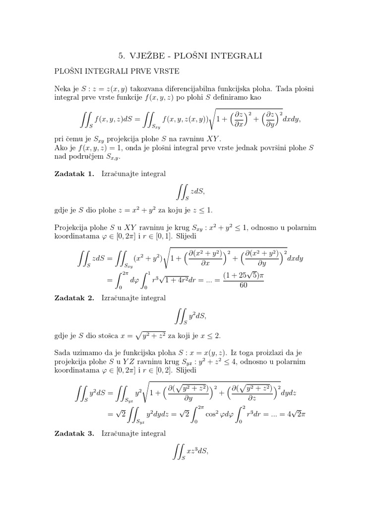 Plošni Integrali | PDF