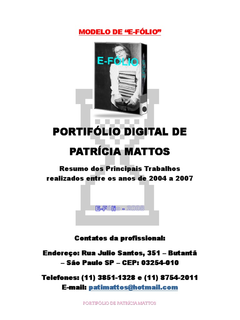 Modelo de Portifólio Digitalizado | PDF | Bibliotecas | Biblioteca pública