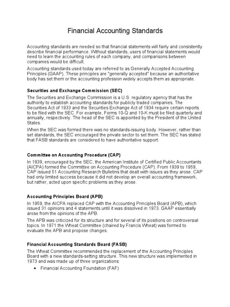 Financial Accounting Standards | PDF | Financial Accounting Standards ...