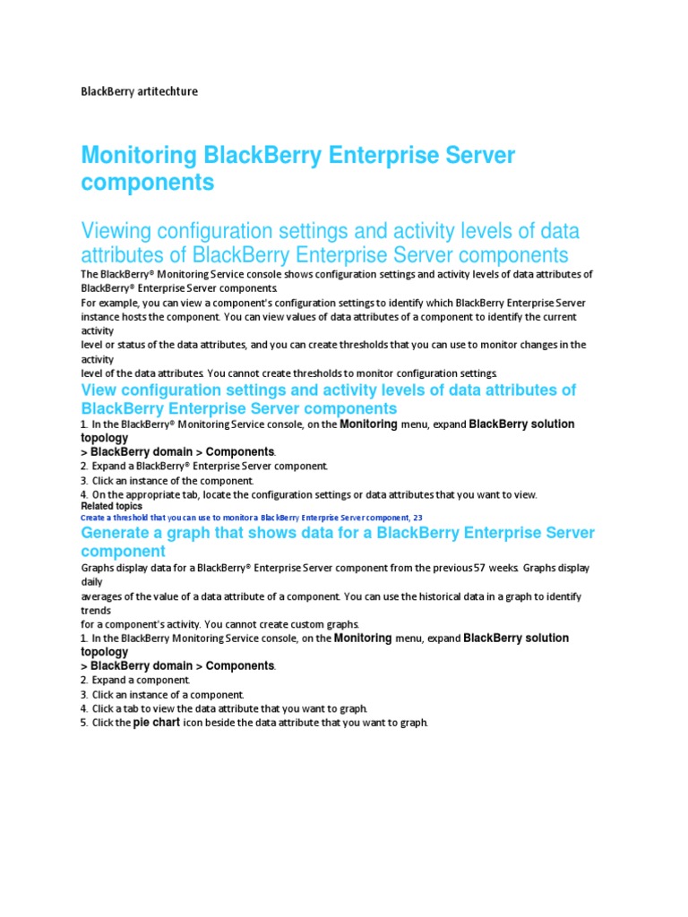 Monitoring Blackberry Enterprise Server Components | PDF