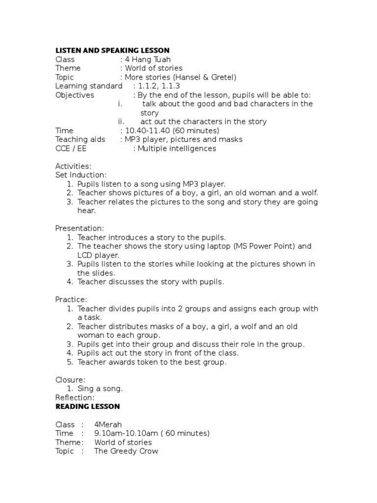 Lesson Plan On World of Stories | PDF | Semiotics | Teaching