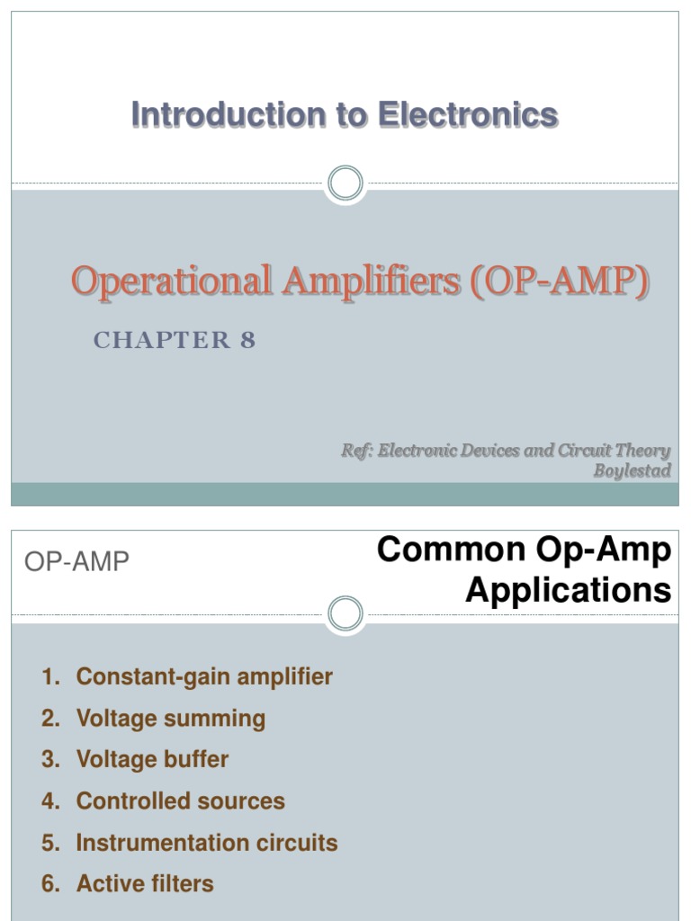 Introduction To Electronics: Operational Amplifiers (OP-AMP) | PDF ...