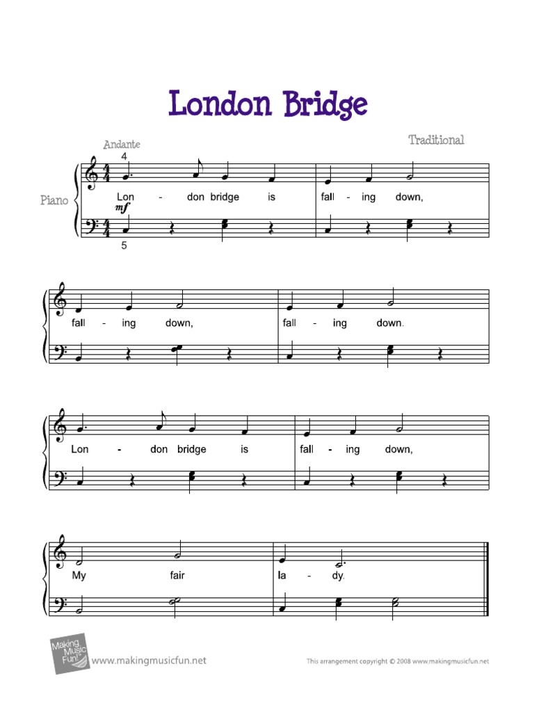 London Bridge Piano Solo | PDF | Home & Garden