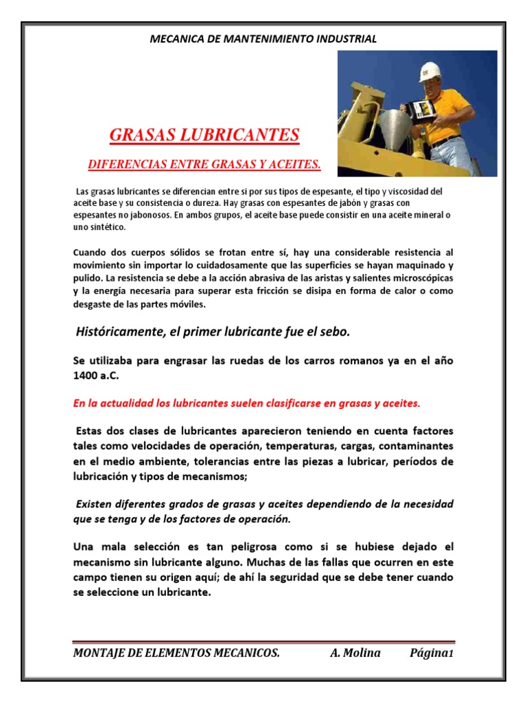 Diferencias entre Grasa y Aceite | PDF | Viscosidad | Lubricante