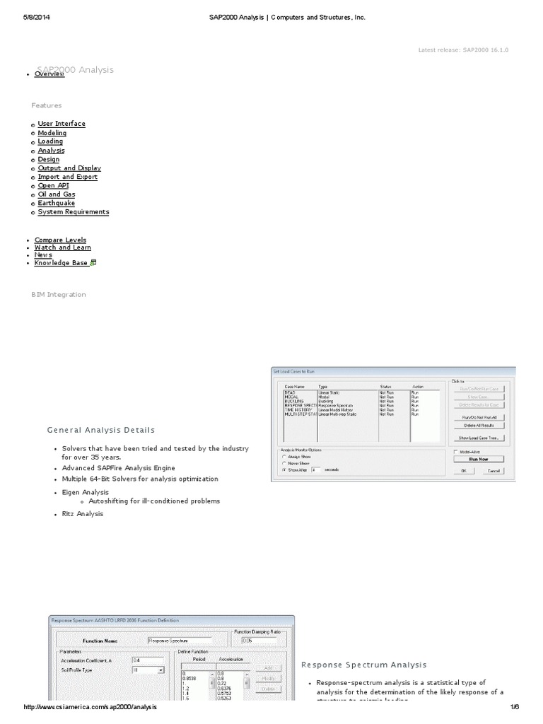 SAP2000 Analysis - Computers and Structures, Inc | PDF | Stress (Mechanics) | Buckling