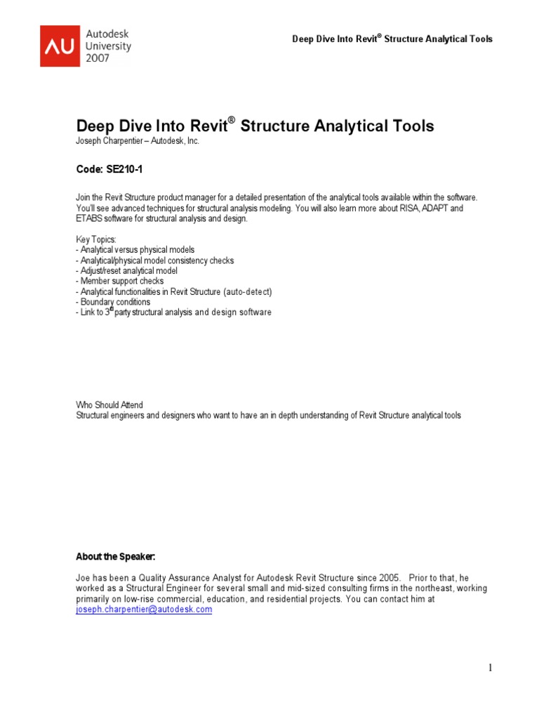 Dive Deep Into Revit Structure Analytical Tools | PDF | Autodesk Revit ...