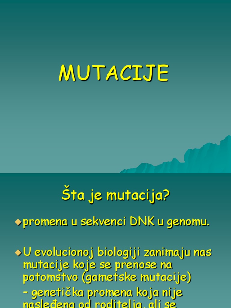 Mutacije I Molekulski Sat | PDF