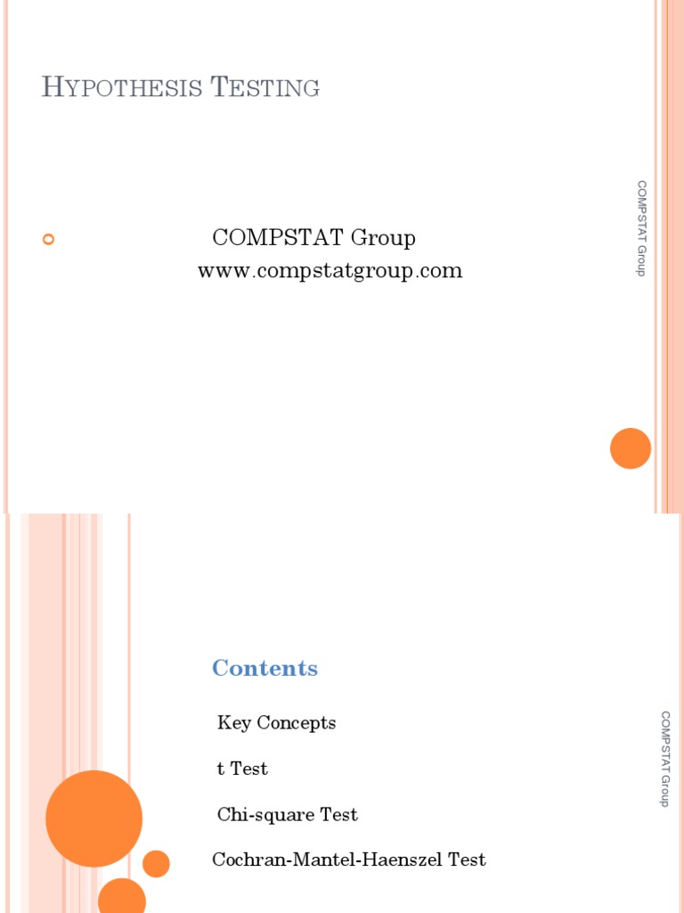 Ypothesis Esting: Compstat Group | PDF | Student's T Test | Statistical ...
