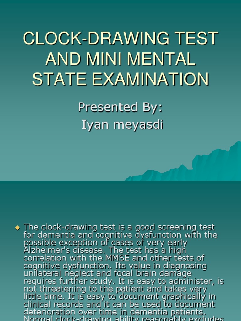 Clock-Drawing Test for Dementia Screening | PDF | Dementia | Behavioral ...