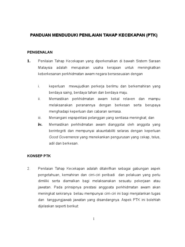 Panduan PTK Nota | PDF