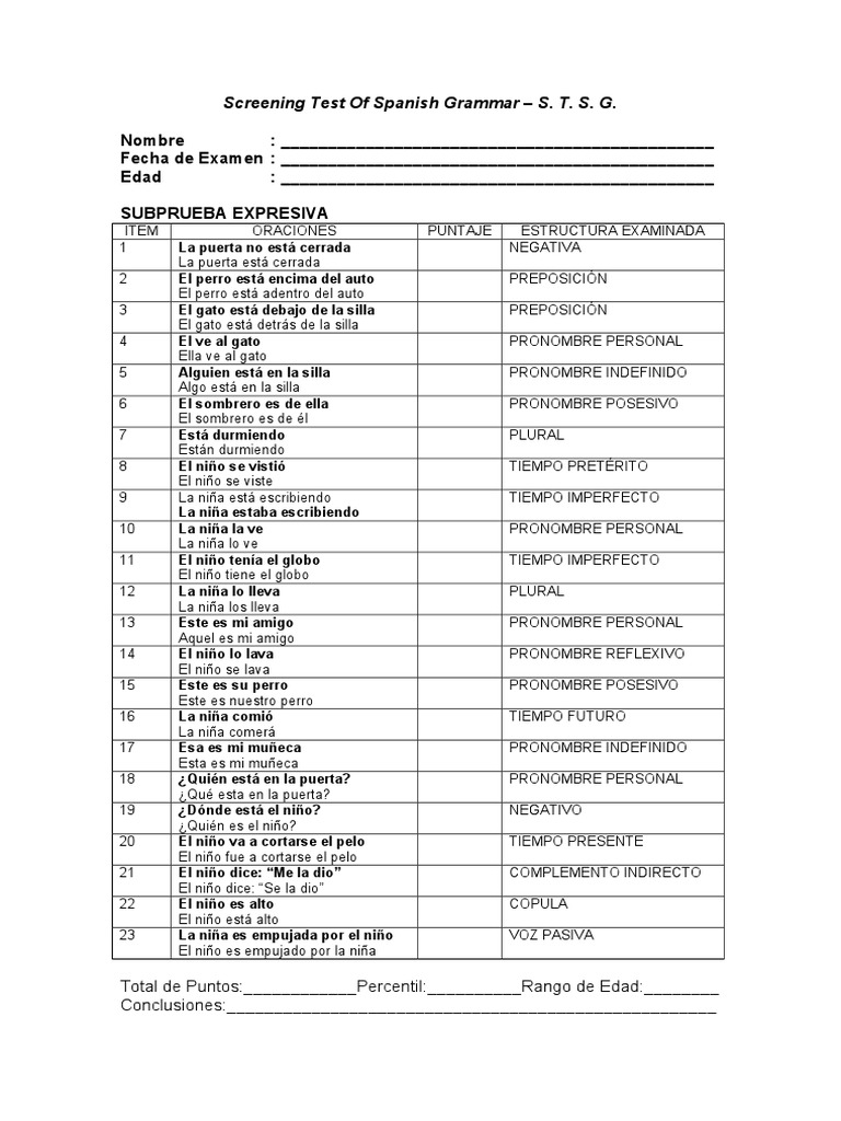 Nombre: ______________________________________________ Fecha de Examen