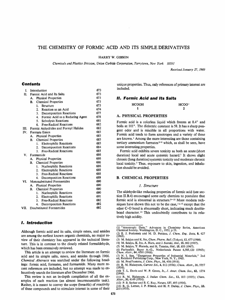 Chemistry of Formic Acid and Its Simple Derivatives | PDF | Ester | Acid