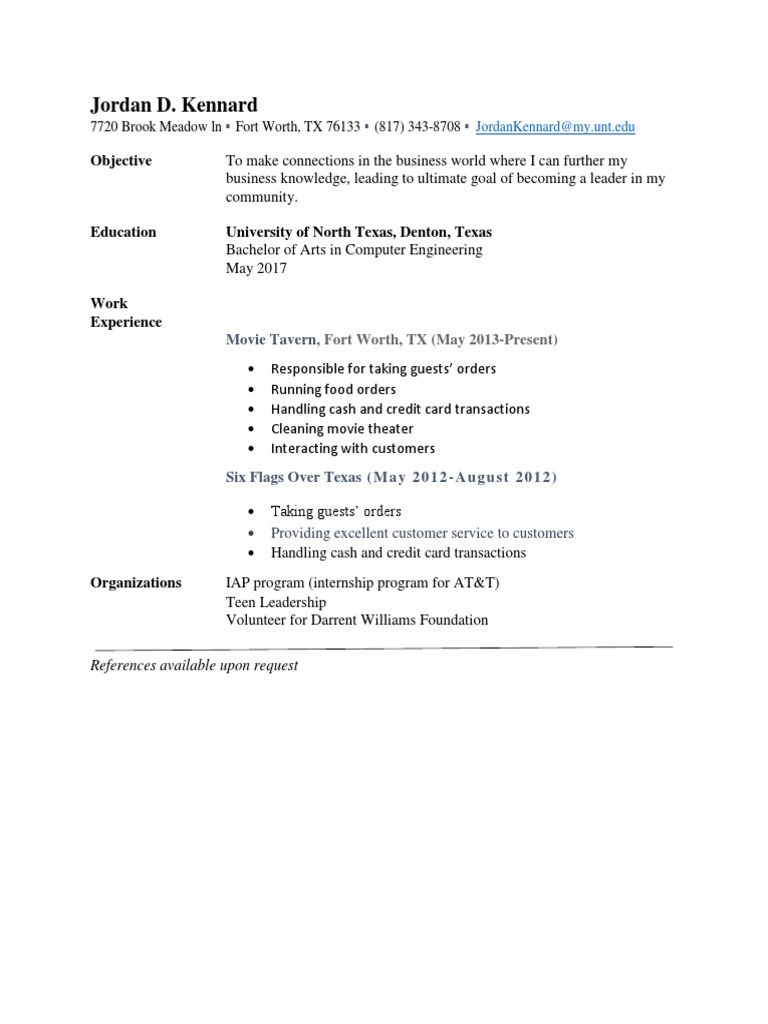 Jordan Kennard's Resume Overview | PDF