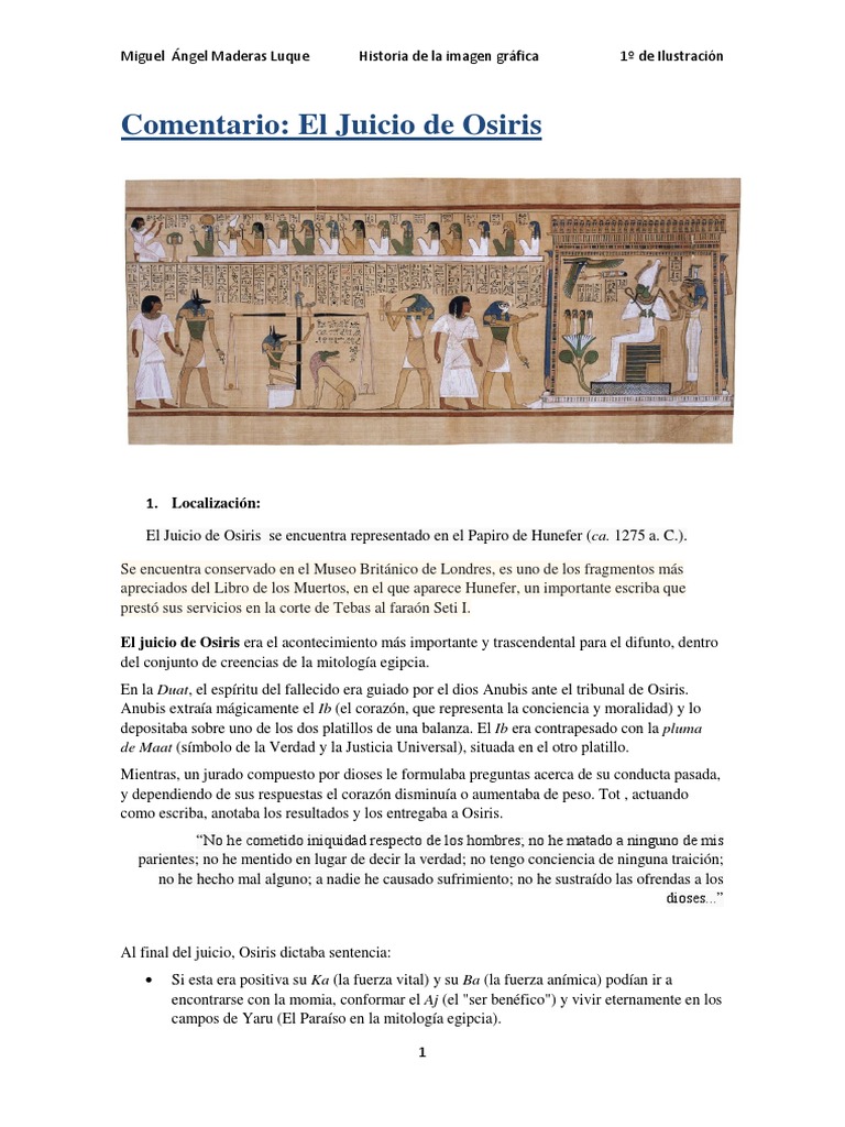 El Juicio de Osiris | PDF | Religión y creencia