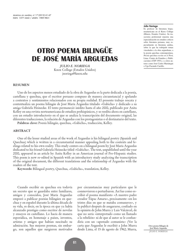 Poema Bilingue de JMA | PDF | Traducciones | Lengua española