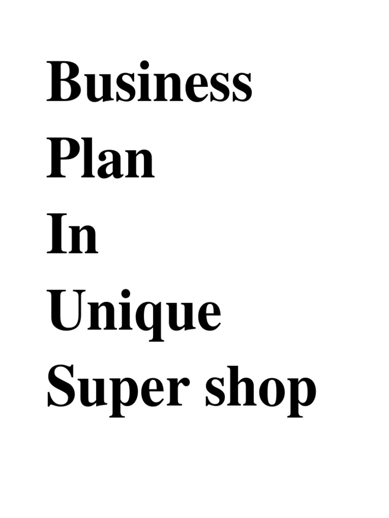 Plan Unique Super Shop | PDF | Partnership | Milk