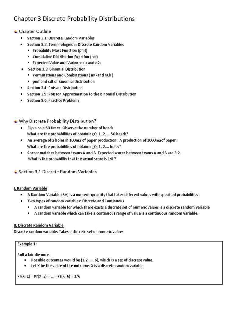 Chapter 3 Discrete Probability Distributions - 2 | PDF | Probability ...
