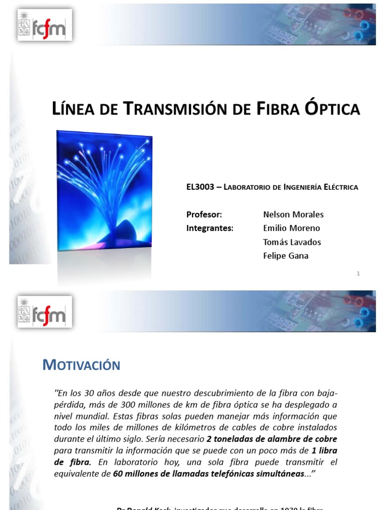 Línea de Transmisión de Fibra Óptica | PDF | Fibra óptica | Óptica