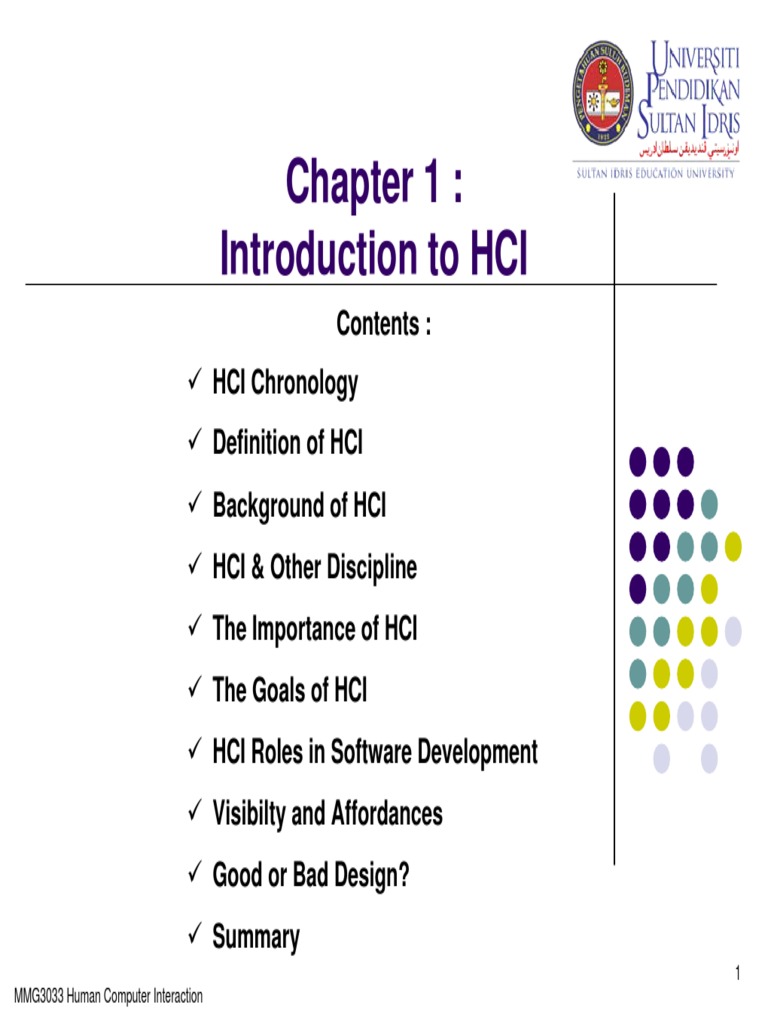 Introduction To HCI | PDF | Human–Computer Interaction | User Interface