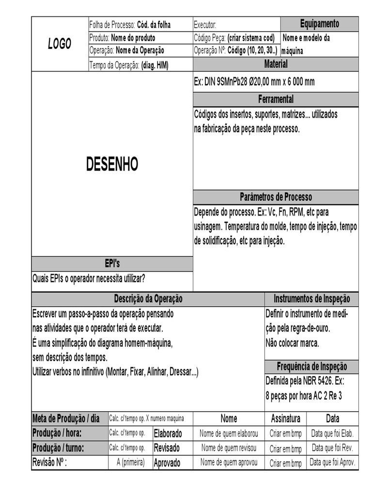 Folha de Processo de Usinagem | PDF | Negócios | Tecnologia e Engenharia