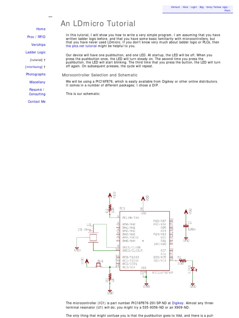 An LDmicro Tutorial | PDF | Pic Microcontroller | Microcontroller
