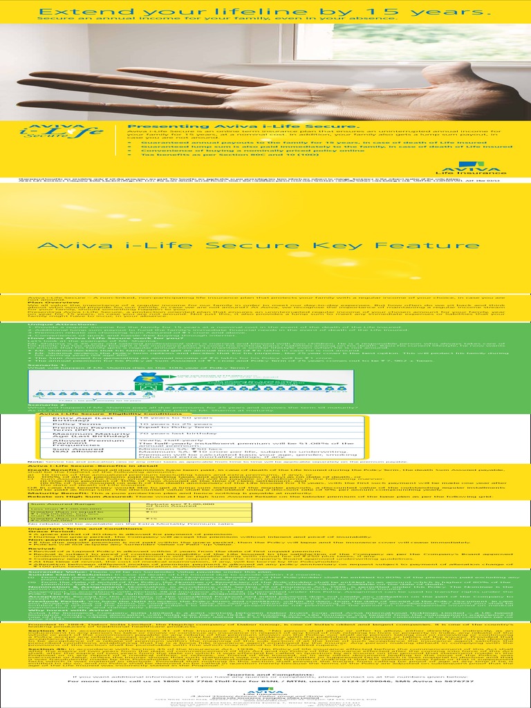 Aviva i-Life Secure: Family Income Protection | PDF | Finance & Money ...