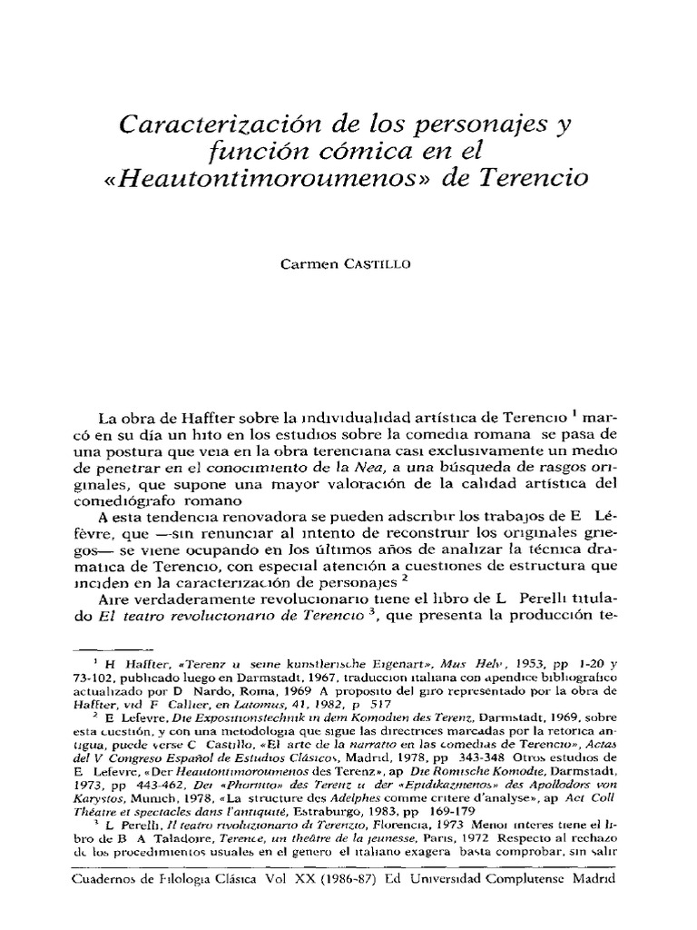 Carmen Castillo García - Caracterización de Los Personajes y Función ...