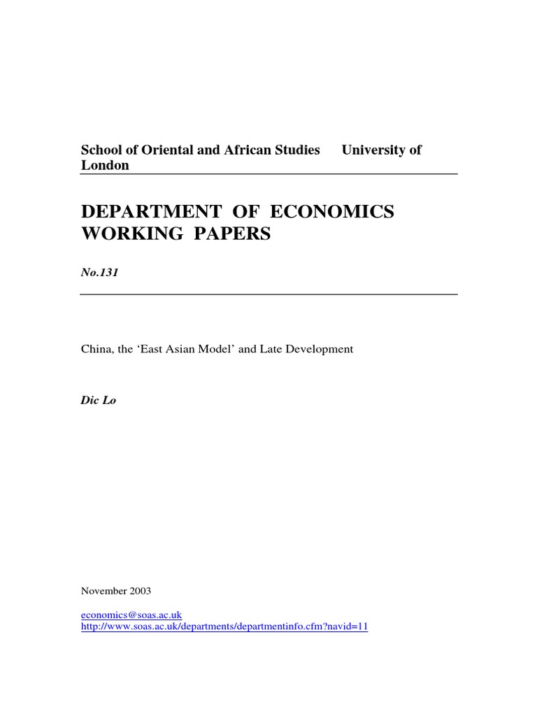 Department of Economics Working Papers: School of Oriental and African ...