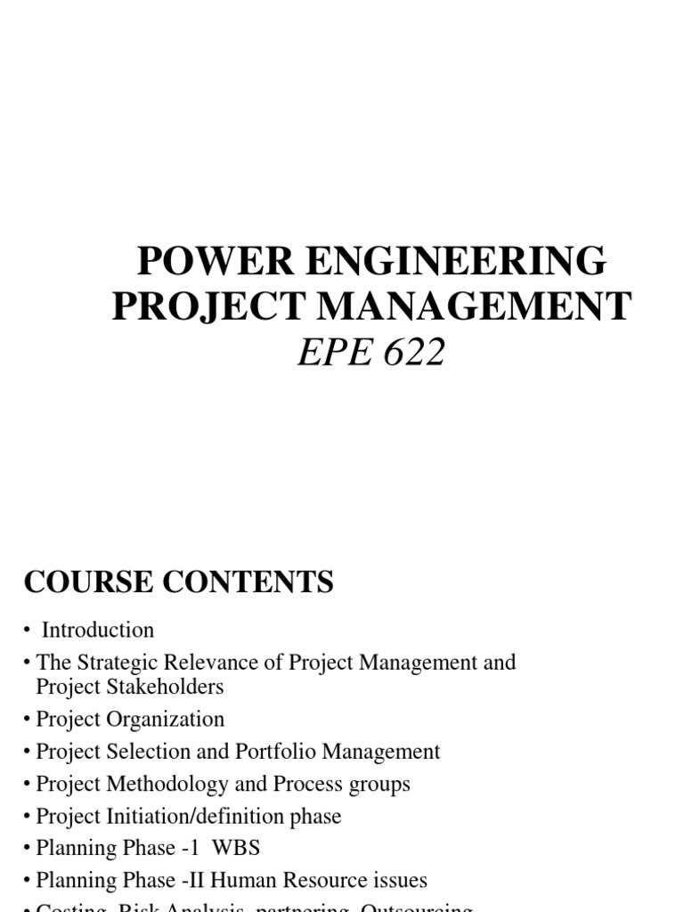 Power Engineering Project Management Guide | PDF | Project Management ...