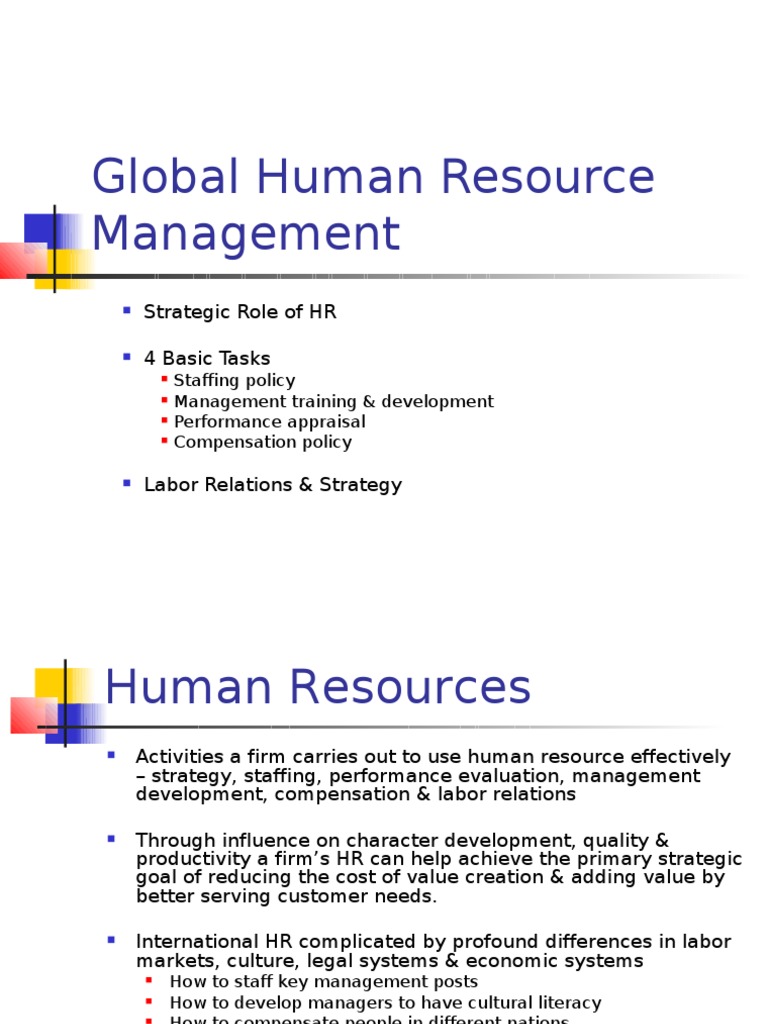 Global Human Resource Management | PDF | Human Resource Management ...