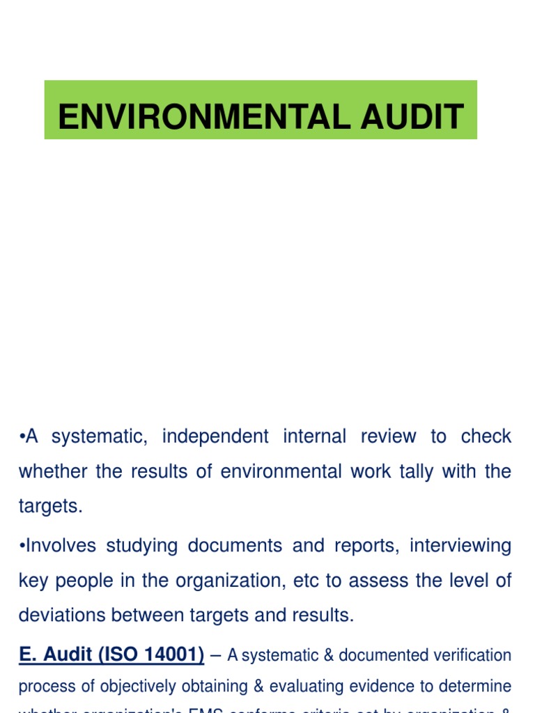 Types and Importance of Environmental Audits | PDF | Audit | Auditor's ...