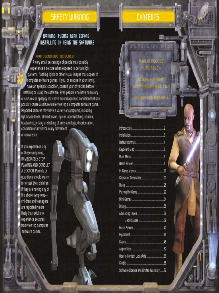 KotOR Manual | PDF | Computing And Information Technology | Armed Conflict