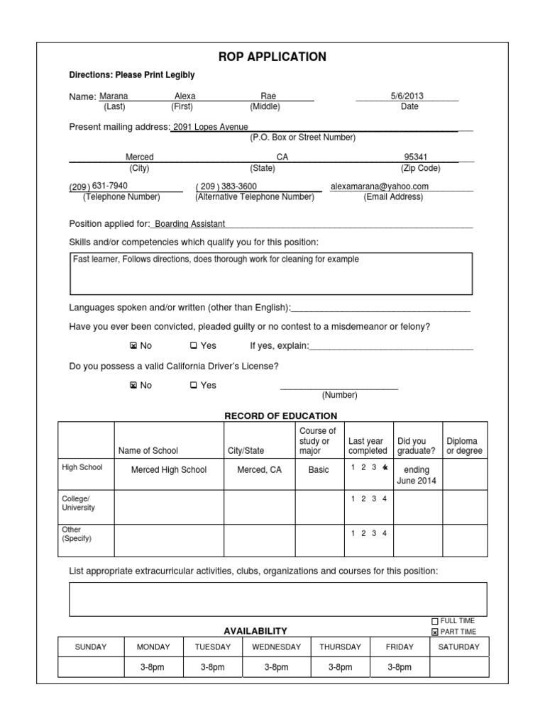Job Application | PDF | Career & Growth