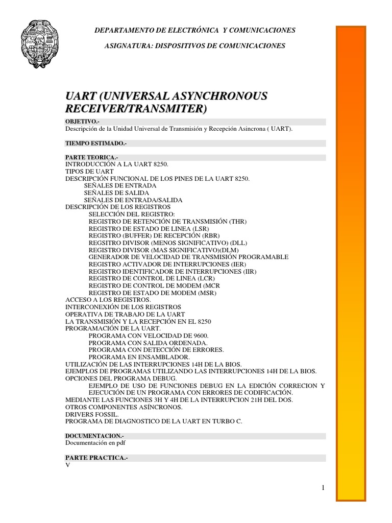 UART (Unidad Universal Asíncrona Transmisor/Receptor): Descripción y ...
