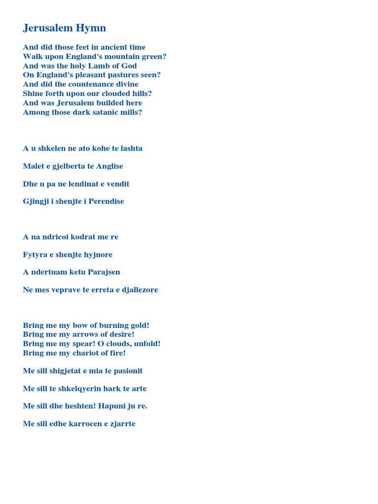 Jerusalem Hymn | PDF