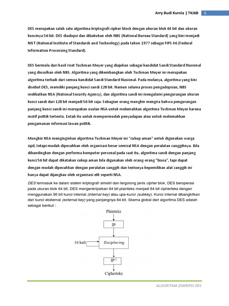 Algoritma DES | PDF