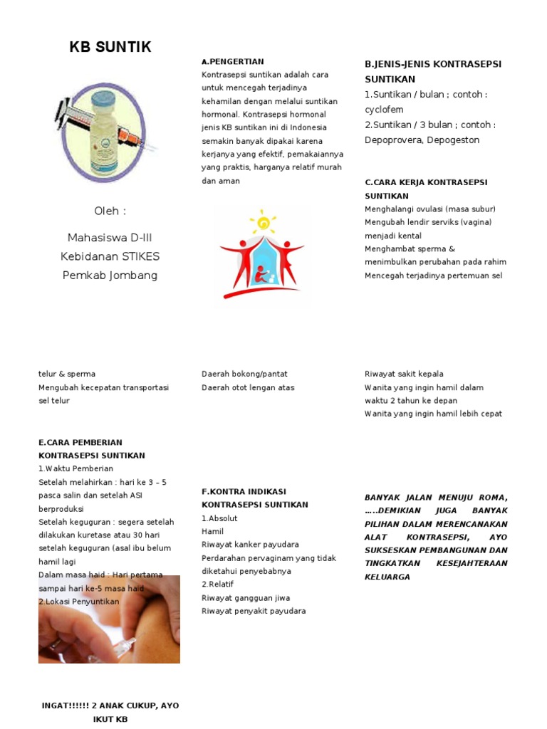 Leaflet KB Suntik | PDF