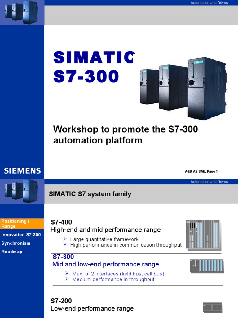 Simatic S7-300: Workshop To Promote The S7-300 Automation Platform ...